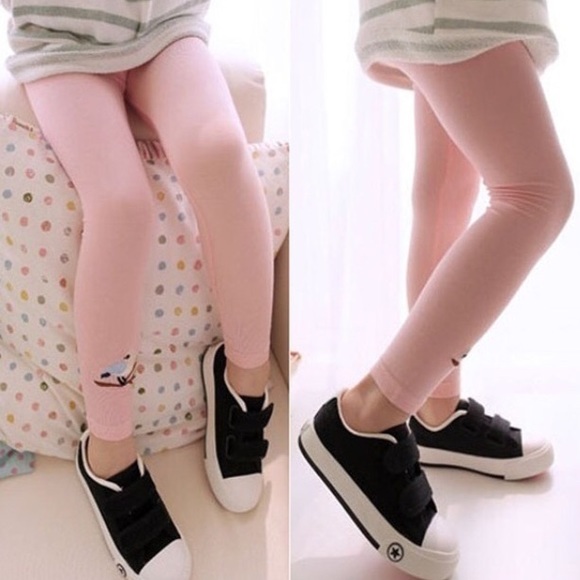 Lele Li | Bottoms | Just In Toddler Candy Pink Green Cotton Leggings ...